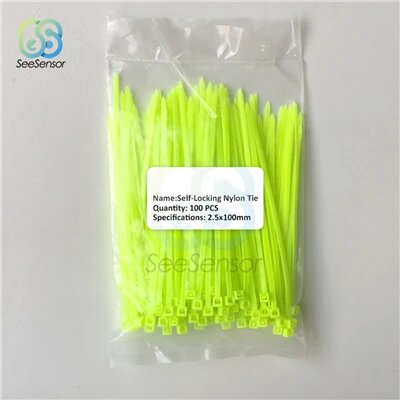 Нейлоновые стяжки 100 мм, Light Green, 100 шт.