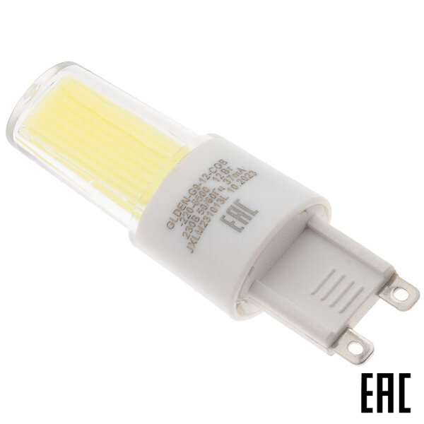 Лампа 5Вт GLDEN-G9-12-COB-220-6500 670Лм 220В COB светод "капсула" пластик дневной свет 661656 (2 шт. в комплекте)