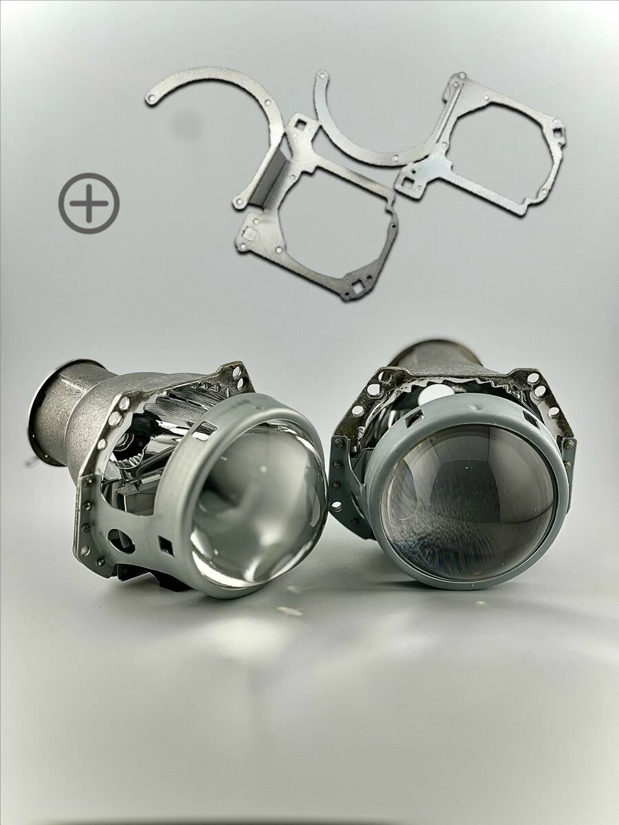 Би-галоген (лед/ксенон) линзы для Mazda 3 I (BK) (2003 - 2009 г. в.) тип HELLA 3R цоколь H7/D2/D4 / ближнего и дальнего света в автомобильные фары / Би галогенные модули комплект 2шт