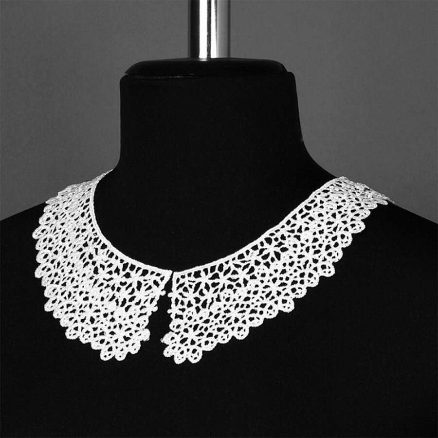 Воротник гипюр KRUZHEVO TR.12545 21см цв. белый уп.25 комп