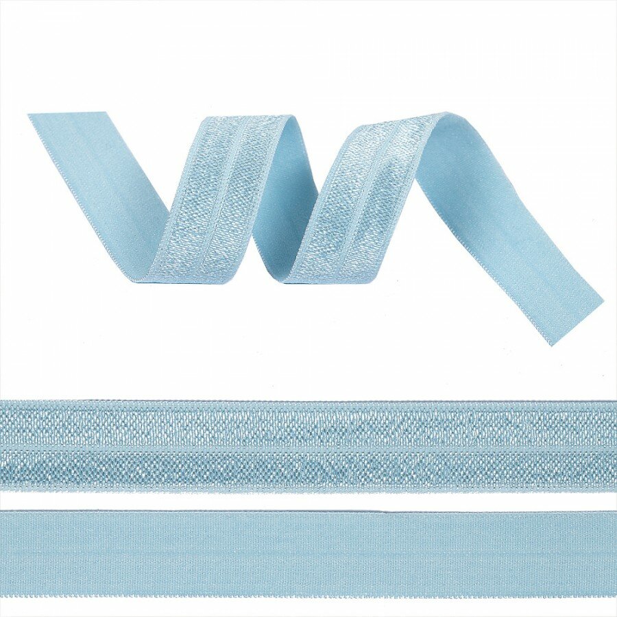 Резинка TBY бельевая (окантовочная блестящая) шир.15мм цв. F183 голубой уп.50 м