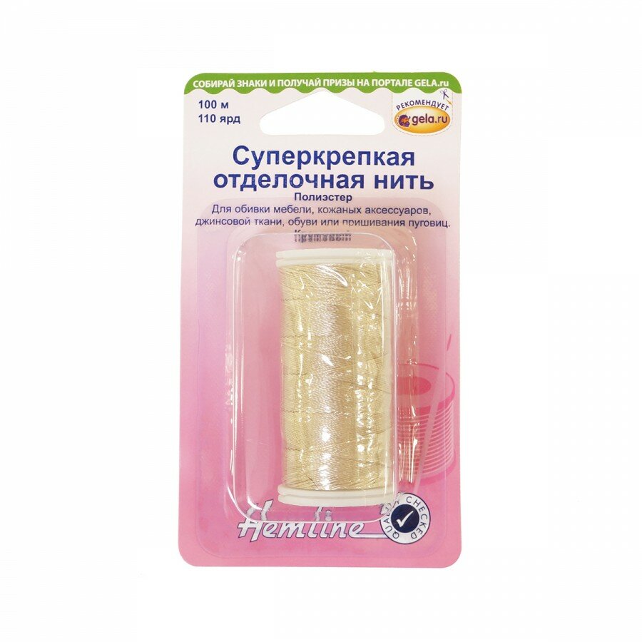 Нить отделочная HEMLINE, 100 м 100 м кремовый N30 HEMLINE 238.100. CM