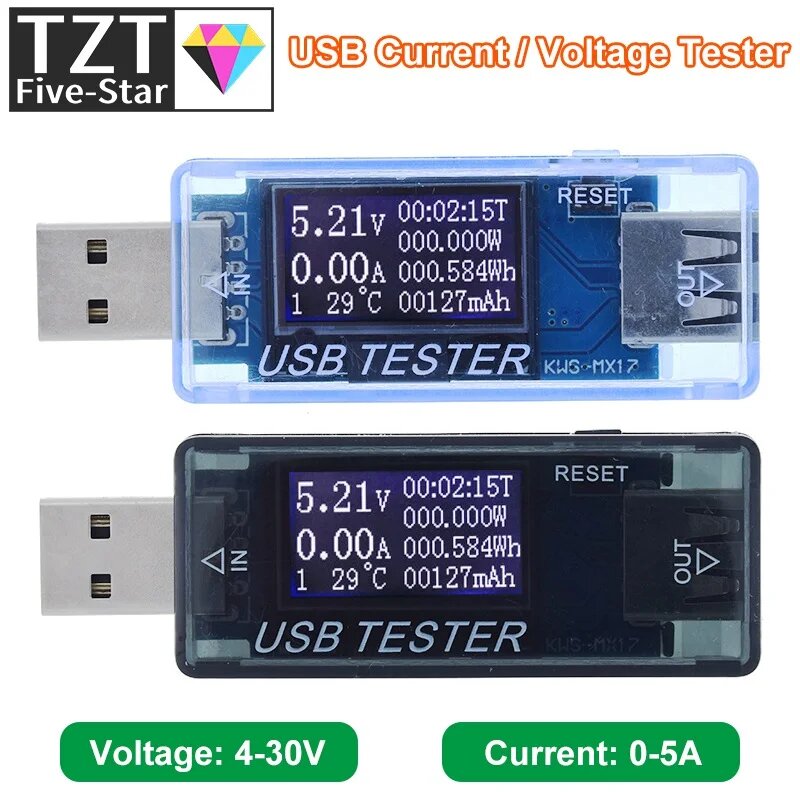 USB-тестер KWS-MX17 Black, 1PCS — фото 1