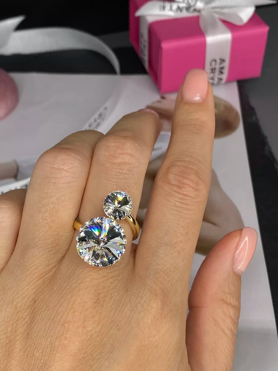 Кольцо, кристаллы Swarovski