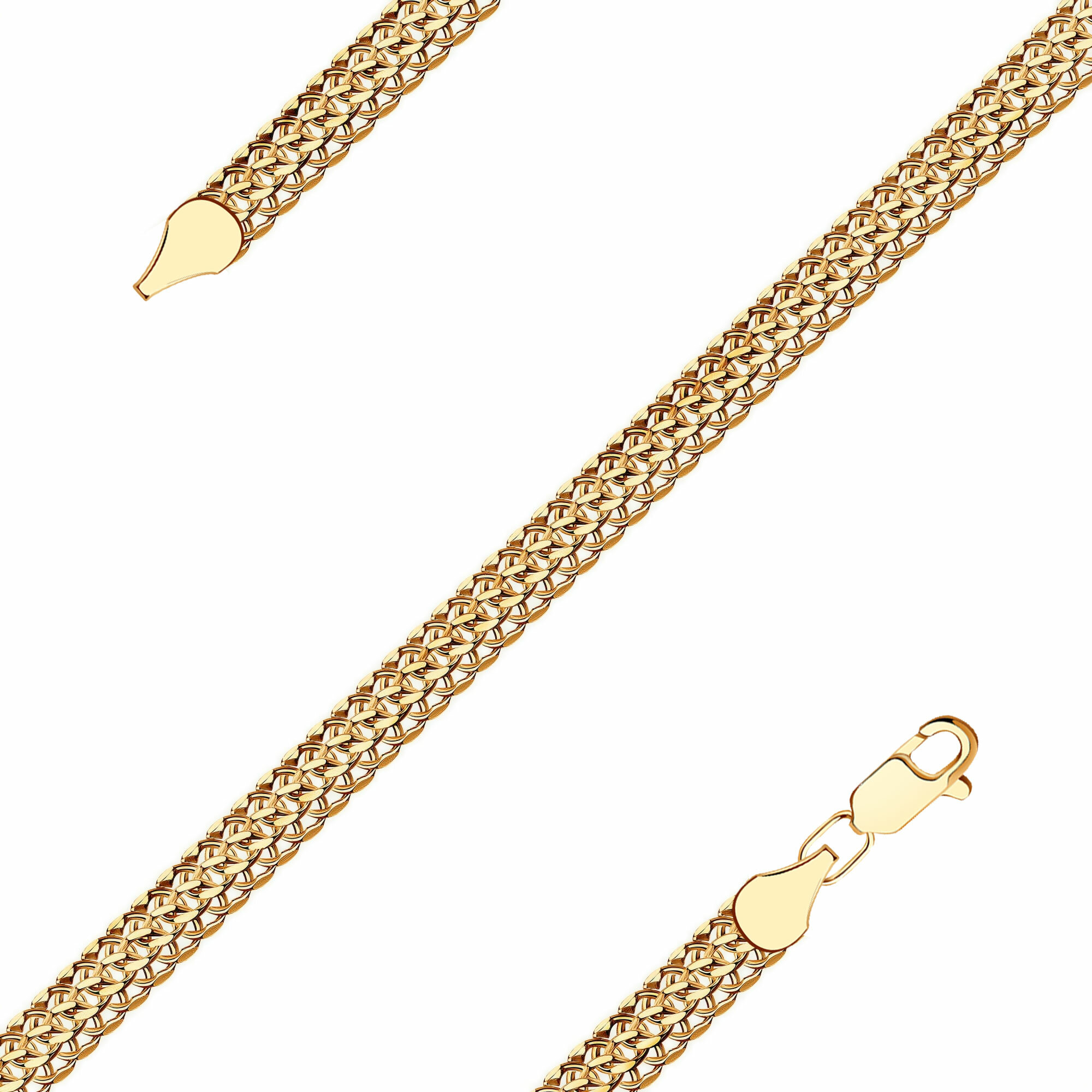 Браслет, красное золото, 585 проба