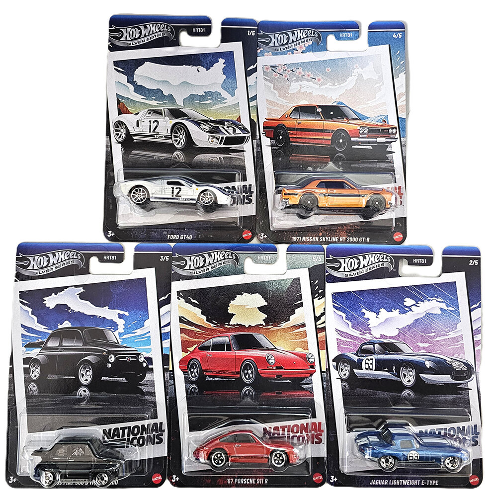 Машинка Mattel HOTWHEELS National Icon 1/64 FORD GT-40 67 PORSCHE 911 R A SET