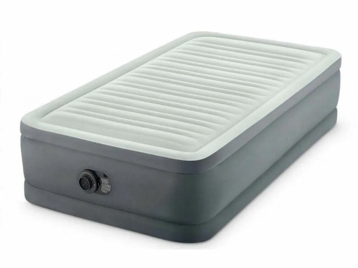 Матрас надувной флоковый Intex Кровать 191х99х46 см со встроенным насосом