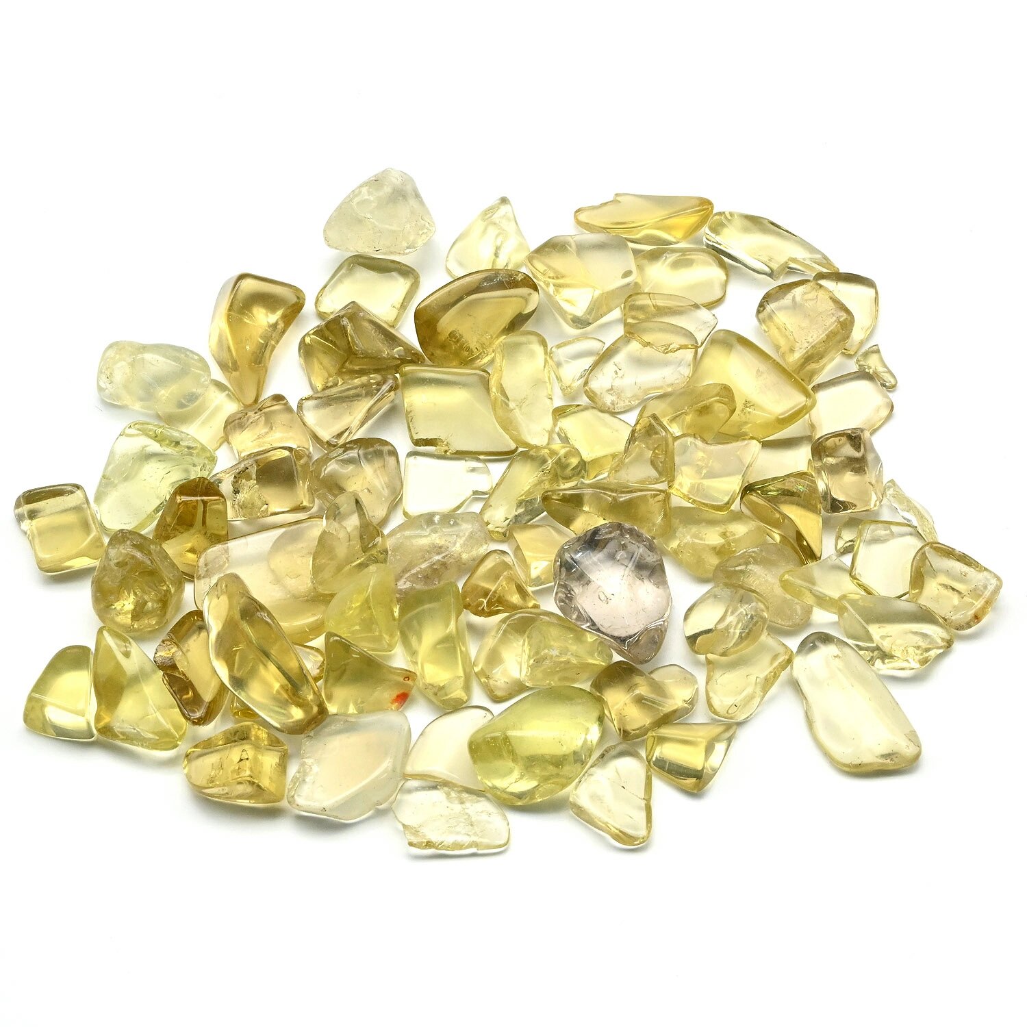 Цитрин галтовка фракция 5-15мм, упаковка 100г .