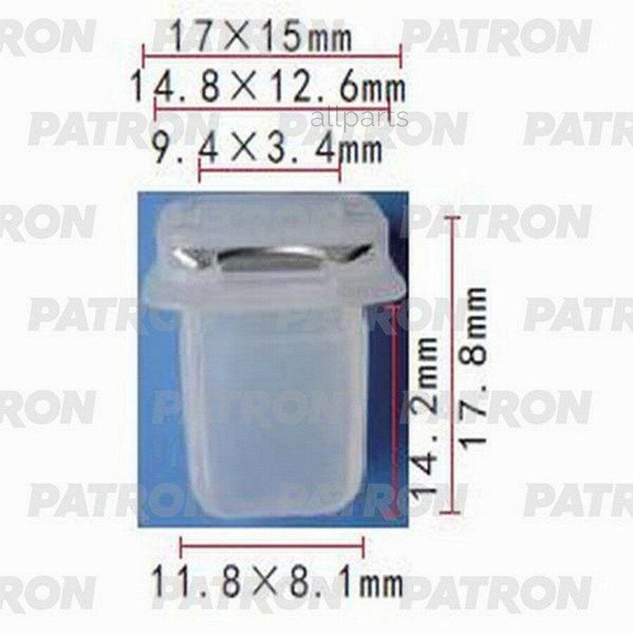 PATRON P37-0900 Фиксатор пластиковый Audi, BMW, Seat, Skoda, Volkswagen применяемость: вставка под саморез