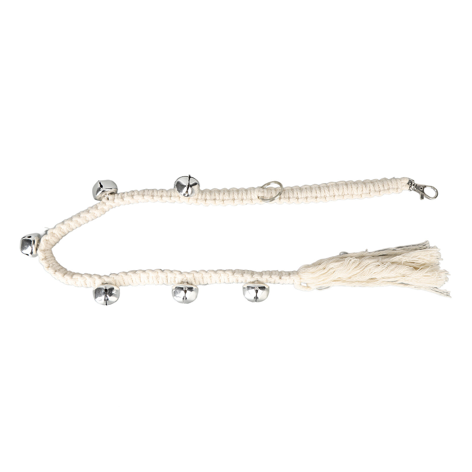 Hanging Door Dog Cross Bell Training Potty Hand Knitting Cotton Decorative Puppy Silver