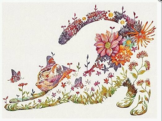 Вышивка крестом набор 40х50 см Окрашенный кот