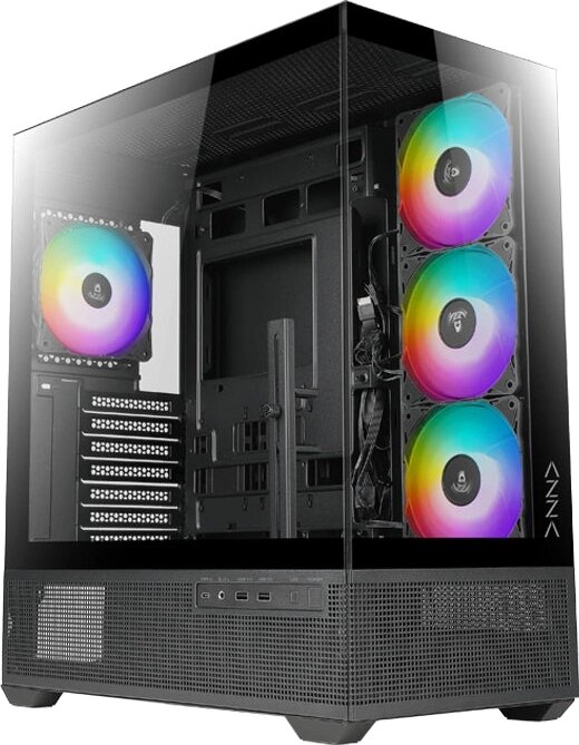 Корпус Azza TIARA черный без БП ATX 6x120mm 2x140mm 2xUSB3.0