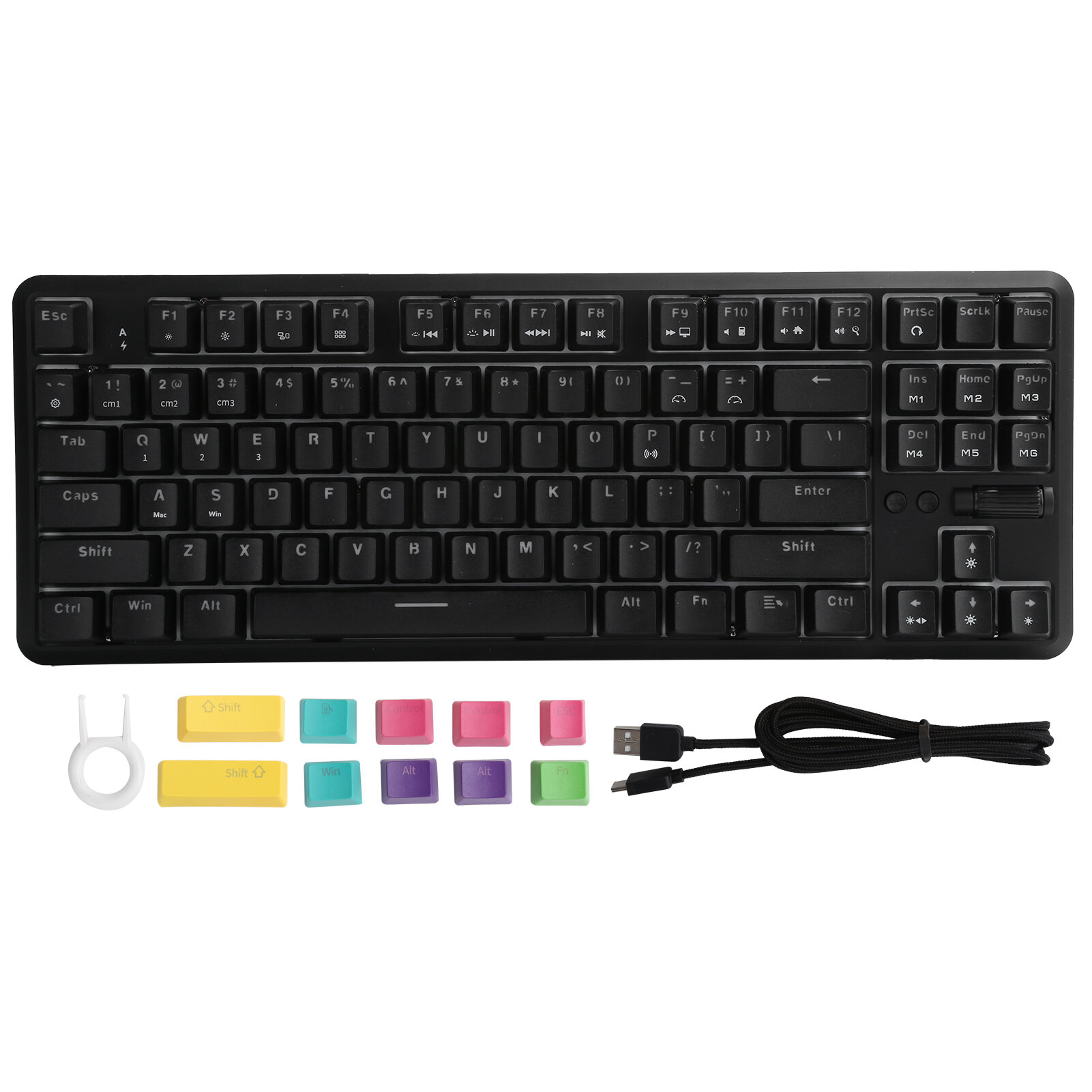 Клавиатура механическая ajazz k870t 87 клавиш rgb bluetooth проводная 1 . 6 м двойной режим для игр работы черная