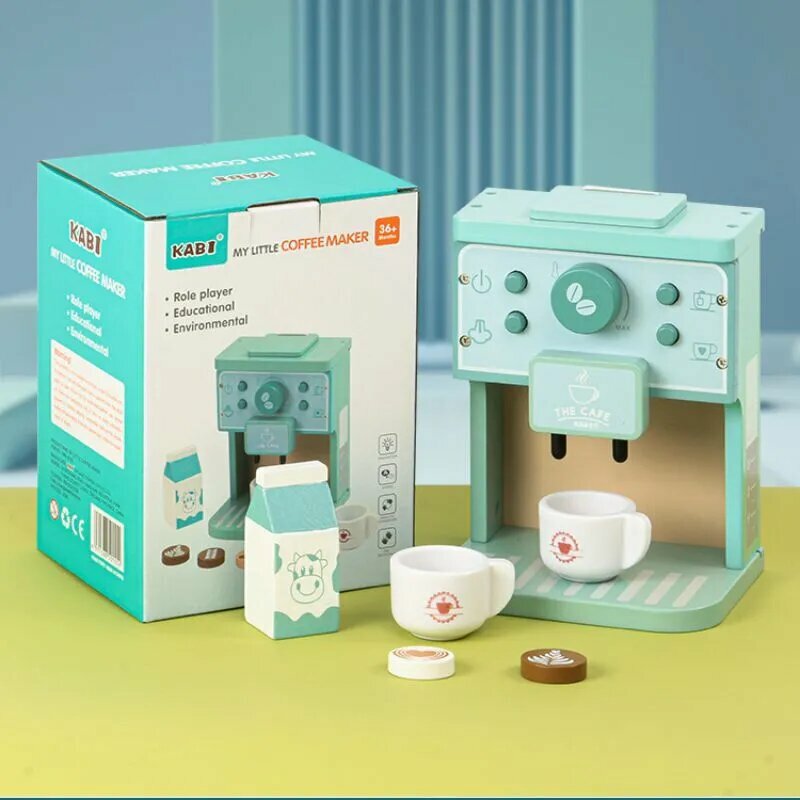 Деревянная детская имитационная кофемашина play house toy