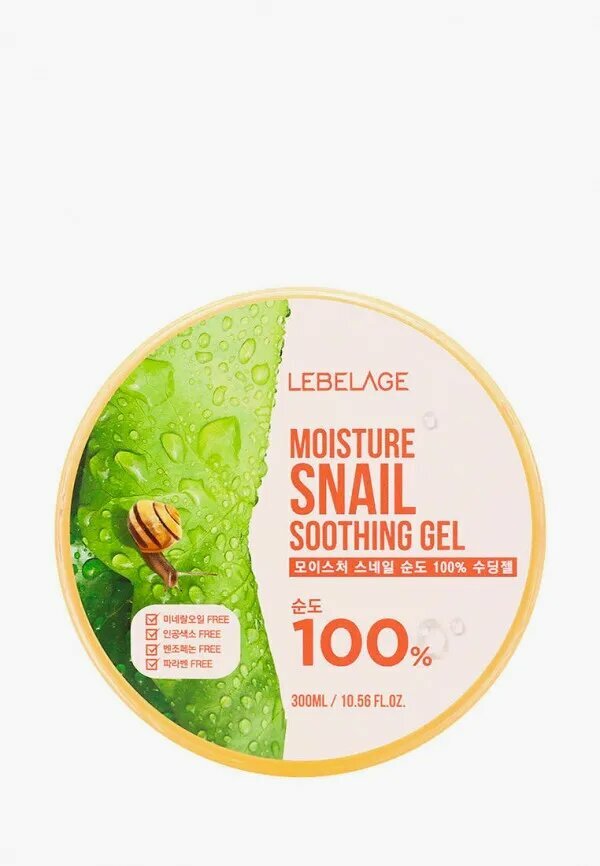 Гель Lebelage для лица и тела MOISTURE SNAIL SOOTHING GEL , универсальный с муцином улитки, 300 мл