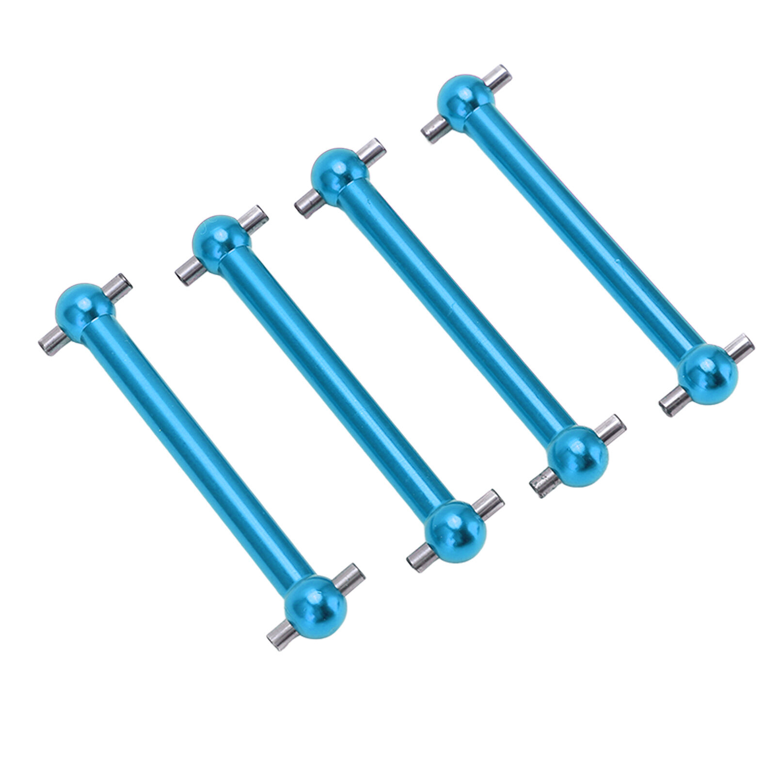 4 шт. Металлические карданные валы типа "собачья кость" для передней и задней подвески радиоуправляемой модели Tamiya TT02B 1/10, детали для модернизации, синий цвет.