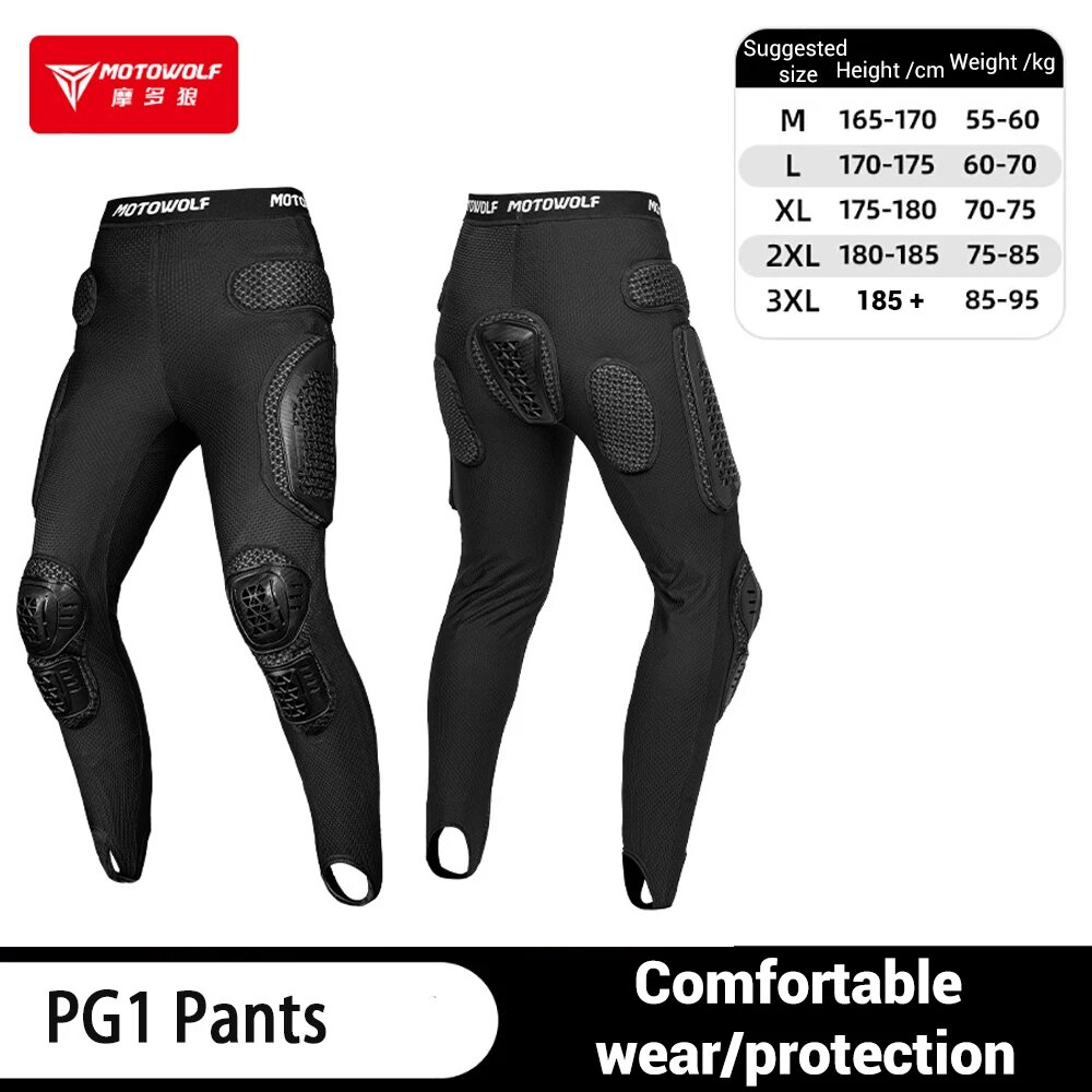 Мотоштаны MOTOWOLF PG1 Black Pants, размер L, черные