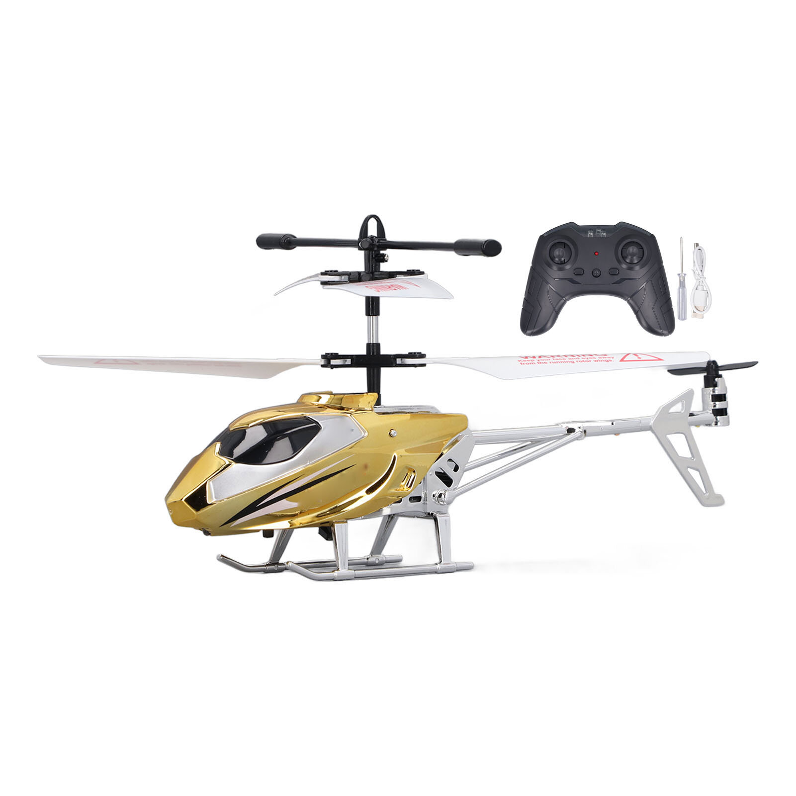 Игрушечный самолет с дистанционным управлением, 2,5-канальный, устойчивый к падениям, сплав, электрический вертолет с дистанционным управлением, со светодиодными огнями, золотой