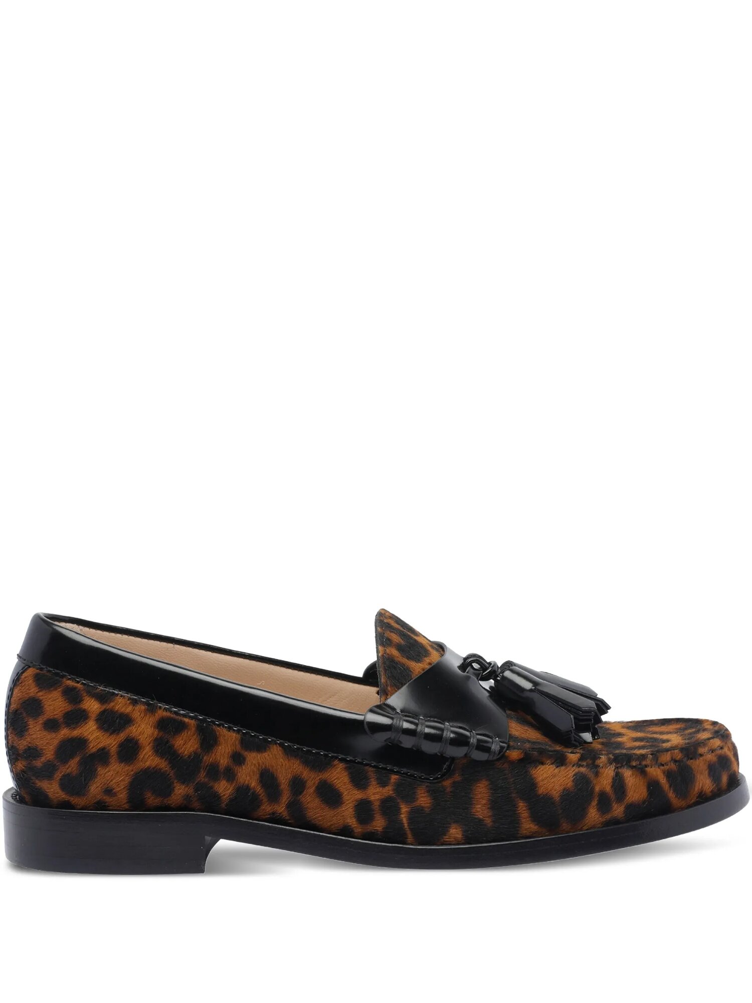 Лоферы Tassel-embellished leopard-print loafers