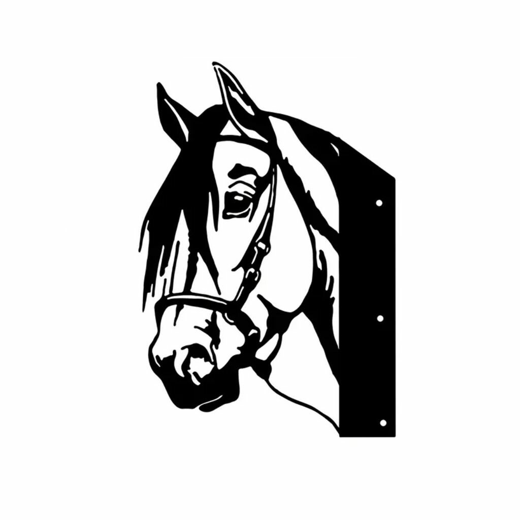 Металлический декор в виде головы лошади, Декоративный садовый дворик из кованого железа