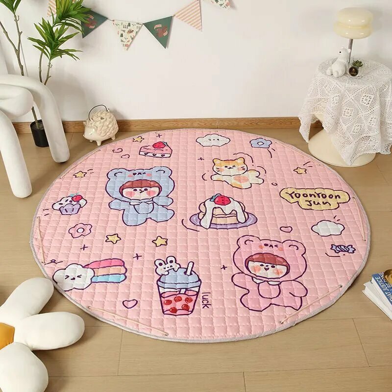 Подходит для новорожденных Круглый мягкий и теплый коврик для ползания по полу 150 см