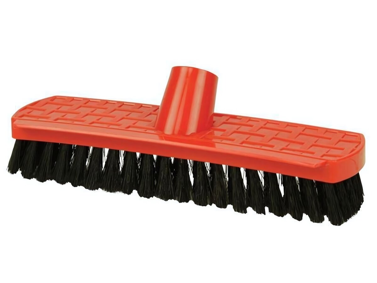 Щетка с короткой щетиной для уборки пола, жесткий тип, ярко-красная