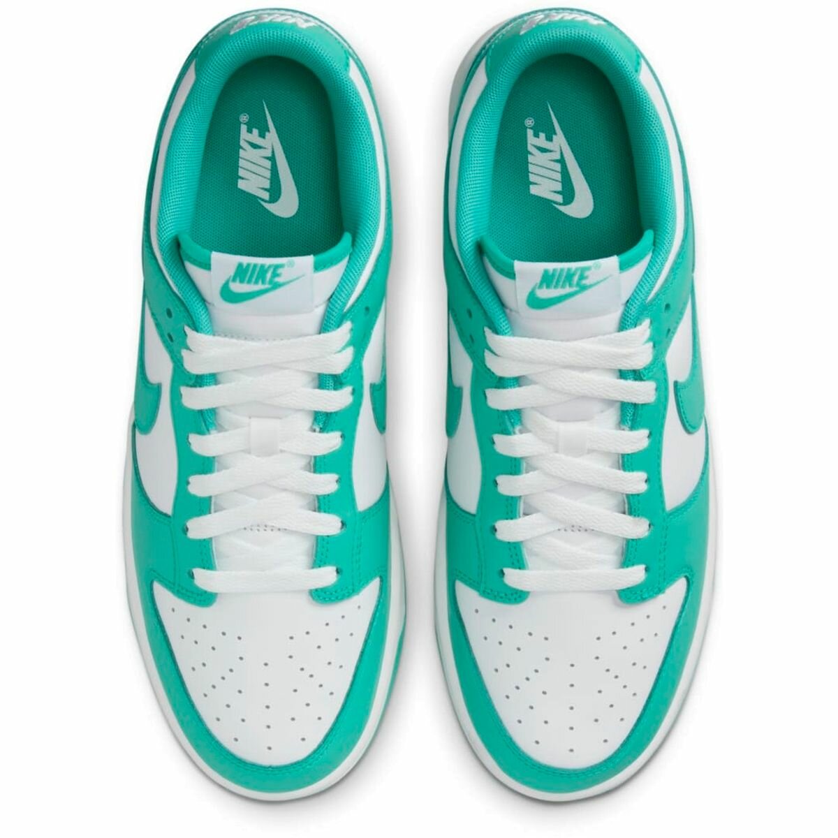 Кроссовки NIKE Dunk Low Retro, полнота F, размер 8 US, белый-зеленый — фото 1