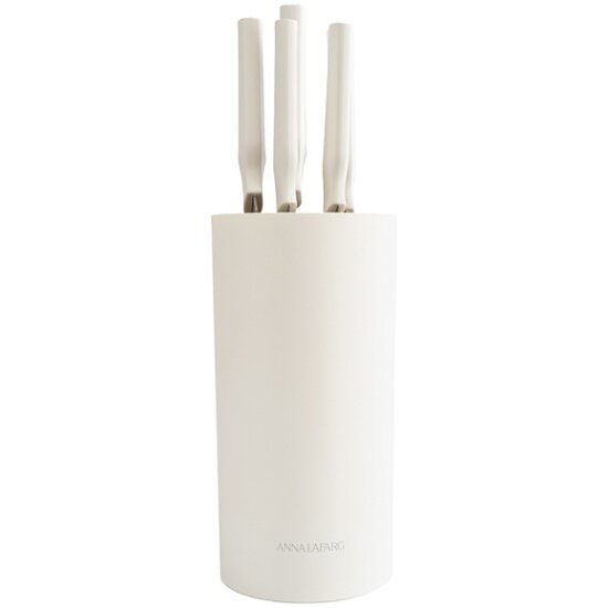 Набор ножей Anna Lafarg Wenge 5 предметов, в подставке, нержавеющая сталь/пластик, молочный (ANLAF-HW-KF988)