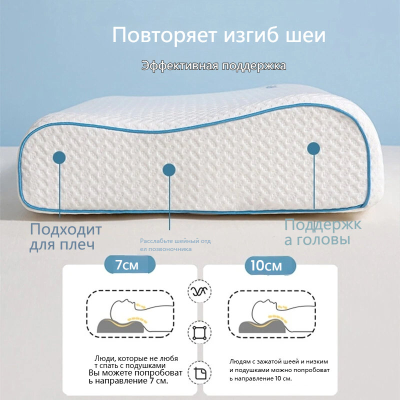Ортопедическая подушка с эффектом памяти "Просто Подушка" валик мягкая