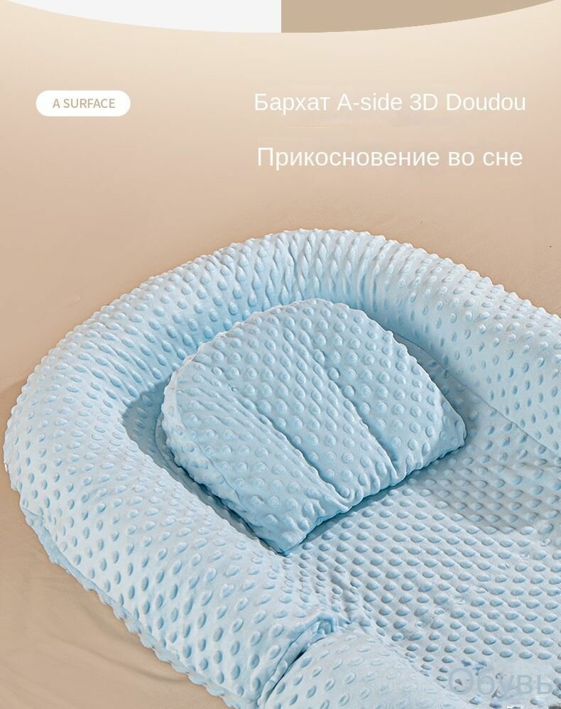 Кокон-гнездышко для новорожденных, переносная кровать-кокон с ручкой, успокаивающий матрас для сна против колик (0-6 месяцев)