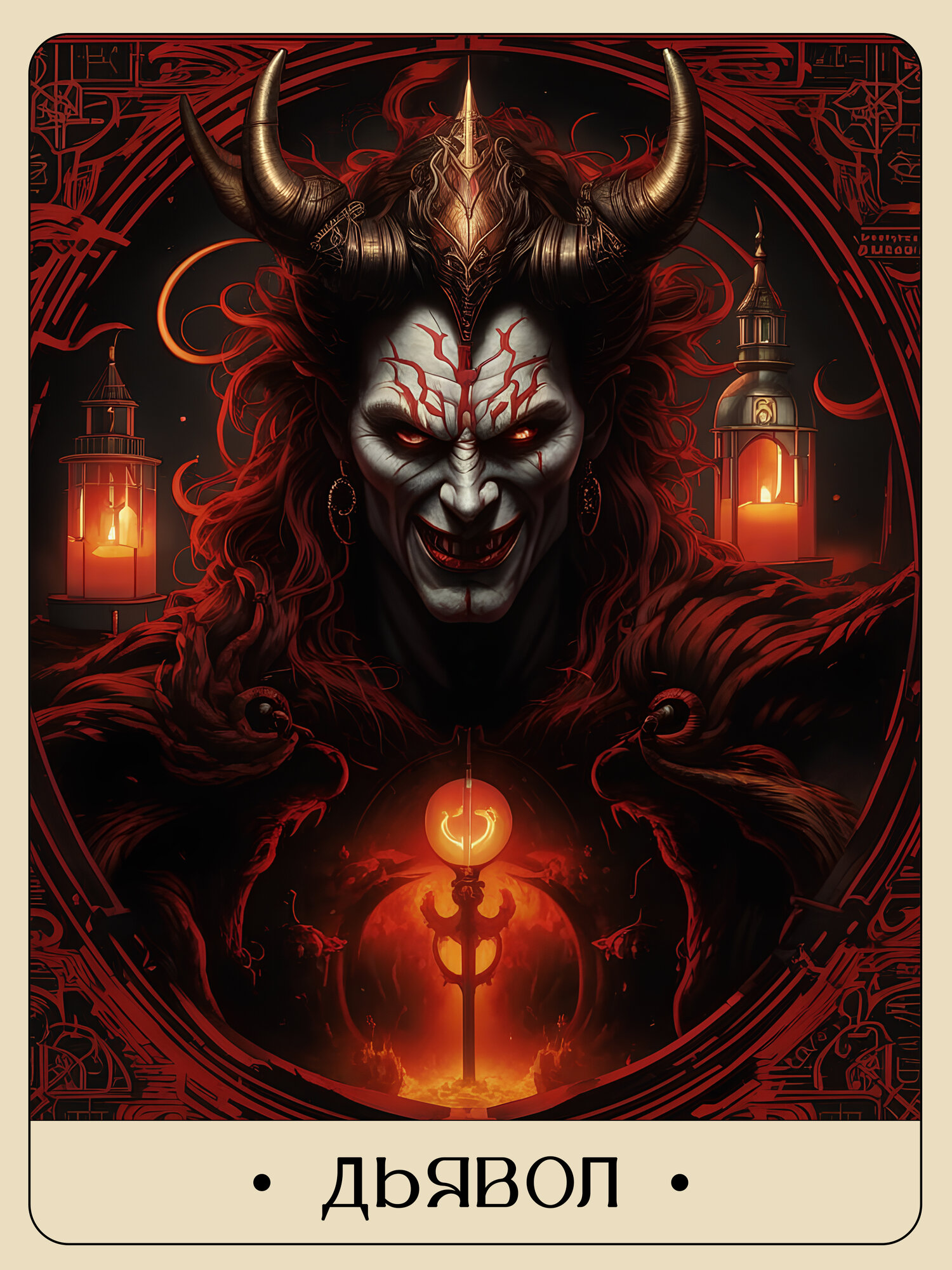 Картина на стену Карты Таро Дьявол 30х40