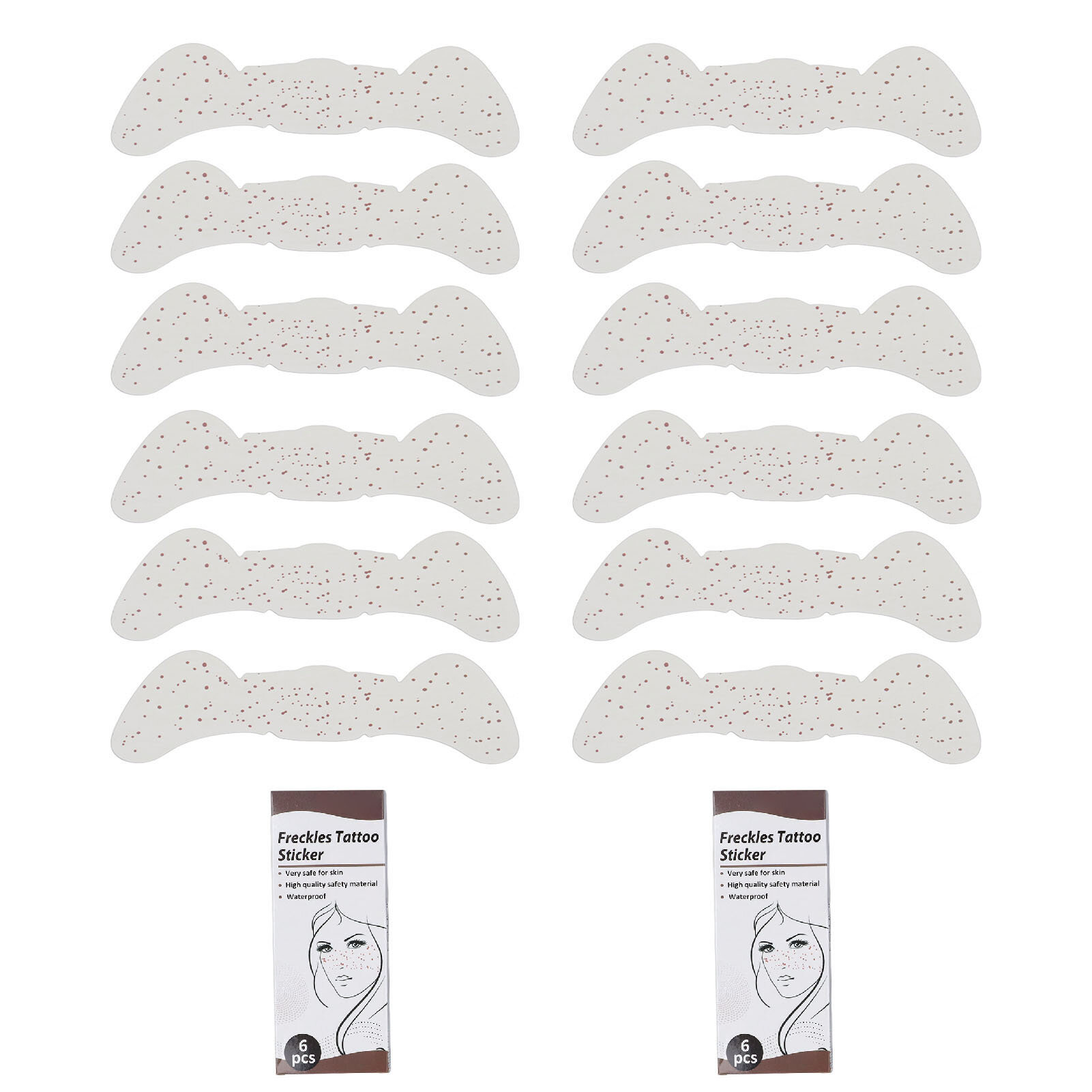 12 шт. водостойких накладных веснушек для временной татуировки, долговечные аксессуары для макияжа лица, патчи с веснушками, придающие естественный вид