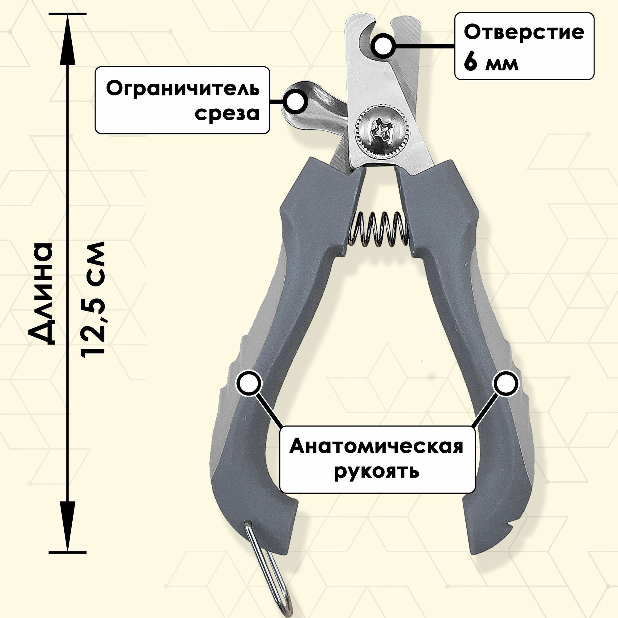 Премиум Когтерез с ограничителем для кошек и собак мелких пород. Безопасная когтерезка (ножницы, секатор) для котят и взрослых кошек, для щенков и собак небольшого размера.