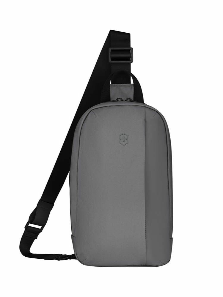 Рюкзак городской на одно плечо мужской женский VICTORINOX Travel Essentials Sling Bag, с RFID защитой, ортопедический, серый