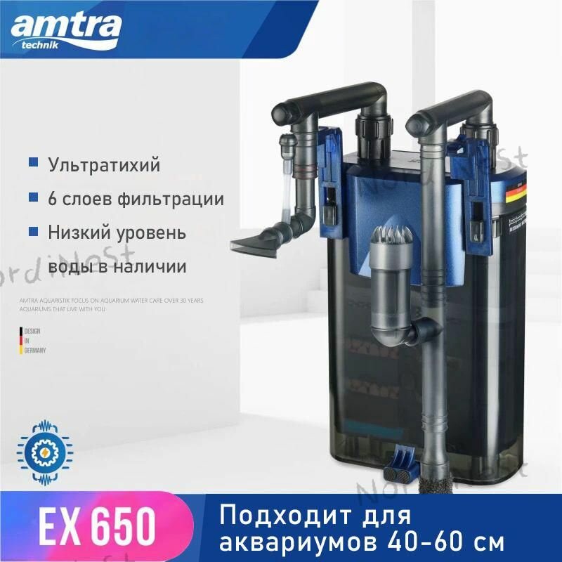 Внешний фильтр 650 л/ч для аквариума 35-100 литров. Фильтр для аквариума, настенный фильтр-бочка, внешний фильтр-бочка