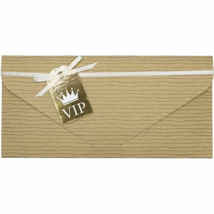 Конверт для денег Дон Баллон "VIP", 3D, Крафт, Металлик, картон