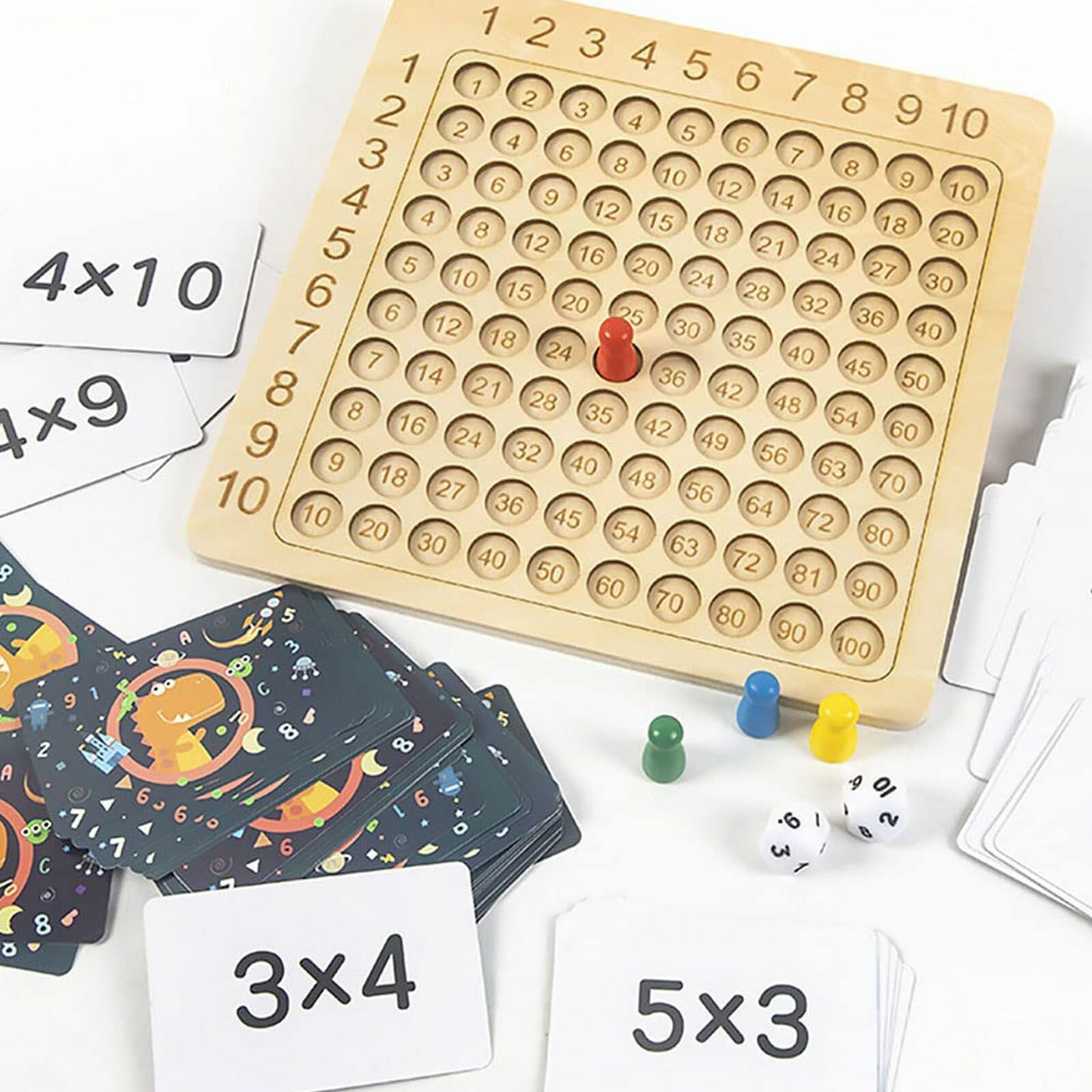 Деревянная математическая доска для умножения Montessori, обучающая игрушка для детей, игра в умножение, деревянные математические блоки для малышей и детей старше 3 лет.