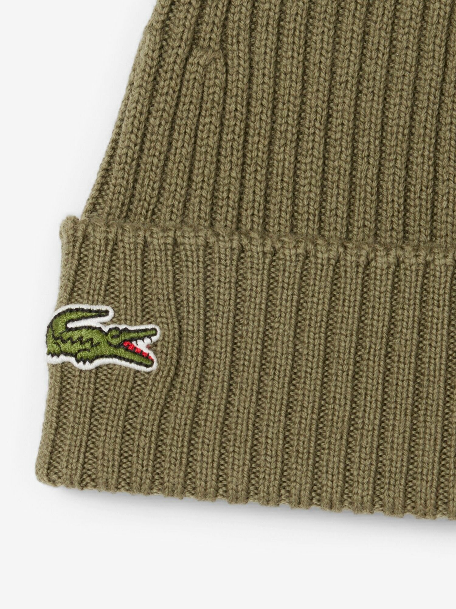 Шапка-бини LACOSTE Осень-зима 2025 для мужчин и женщин, размер TTU, хаки — фото 1