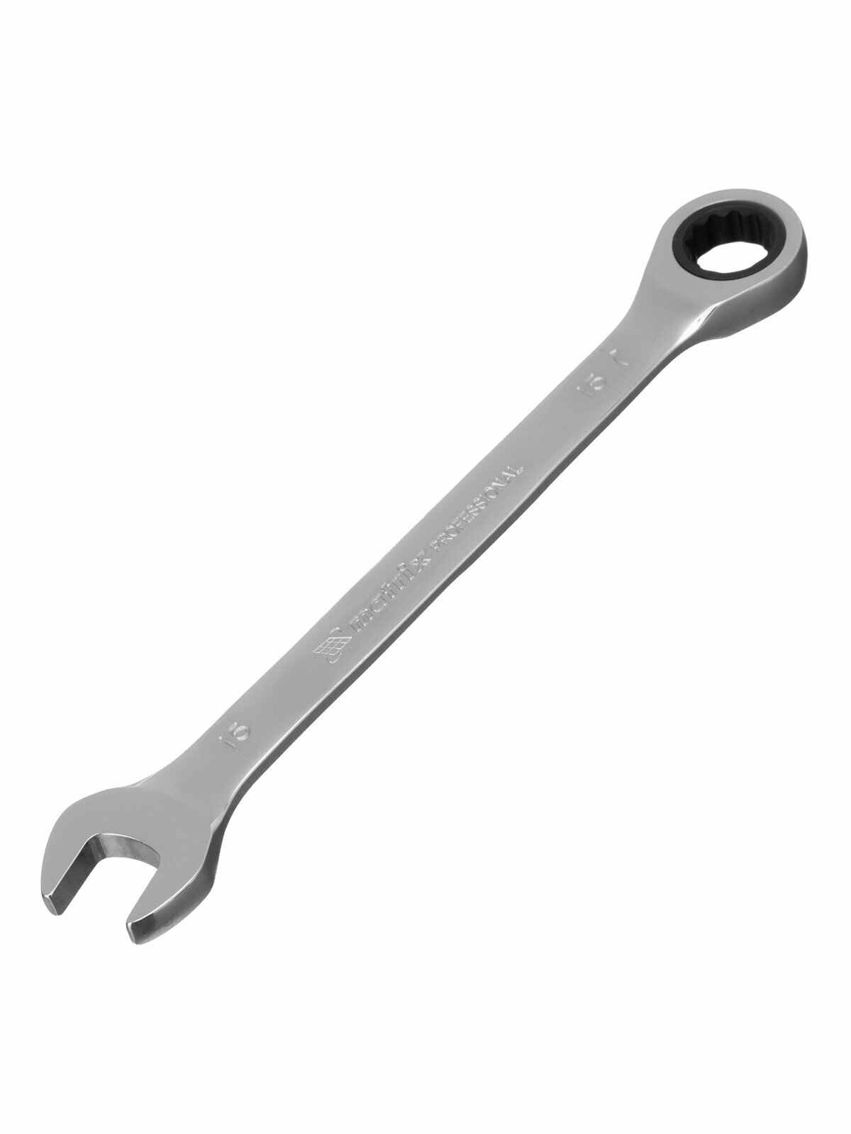 Ключ комбинированный трещоточный Matrix 15мм, CrV, зеркальный хром 14808