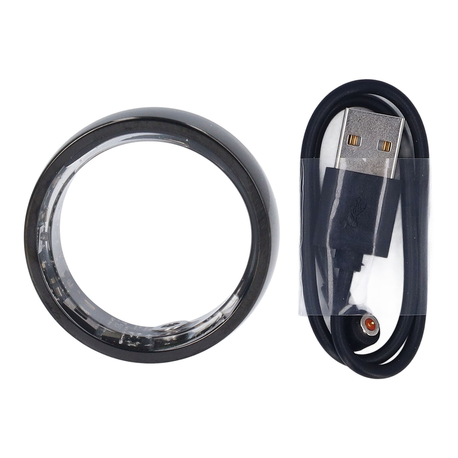 Smart Ring Fitness Tracker Tracker IP68 Водонепроницаемый шаг, подсчет много спортивных режимов носимые интеллектуальные кольцы, совместимые с приложением Smarthealth Black Size 20