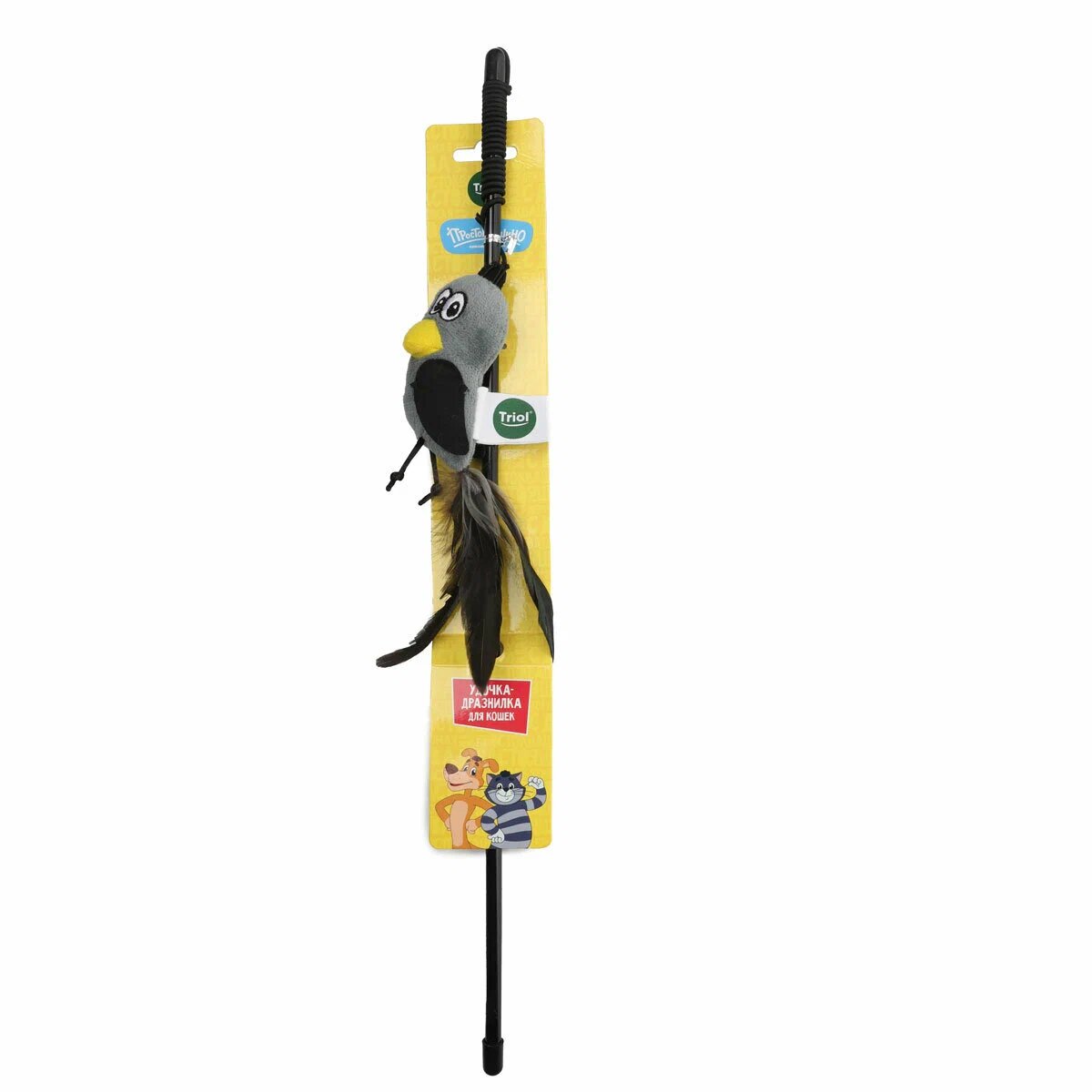Triol Игрушка-дразнилка для кошек союзмультфильм простоквашино "Галчонок", 50 см, 1 шт