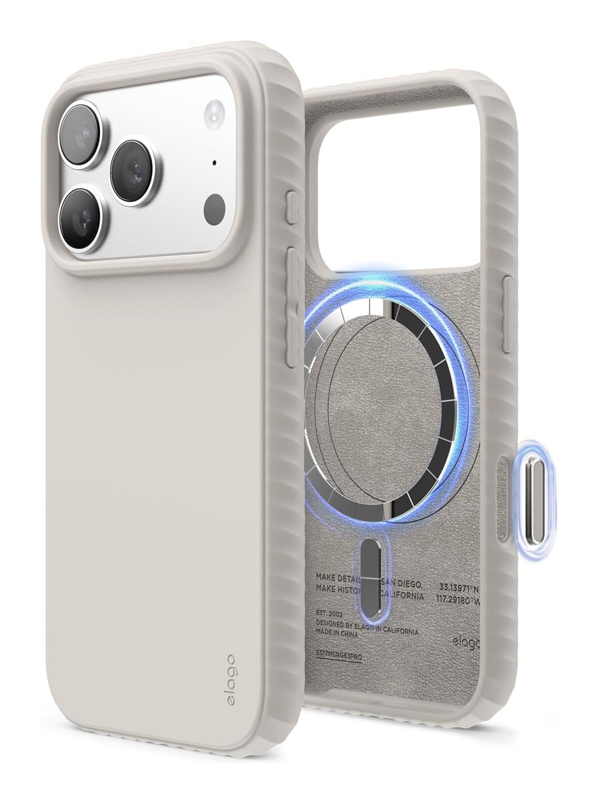 Elago силиконовый чехол для iPhone 17 Pro, Magnetic Ridge Silicone Stone (MagSafe)