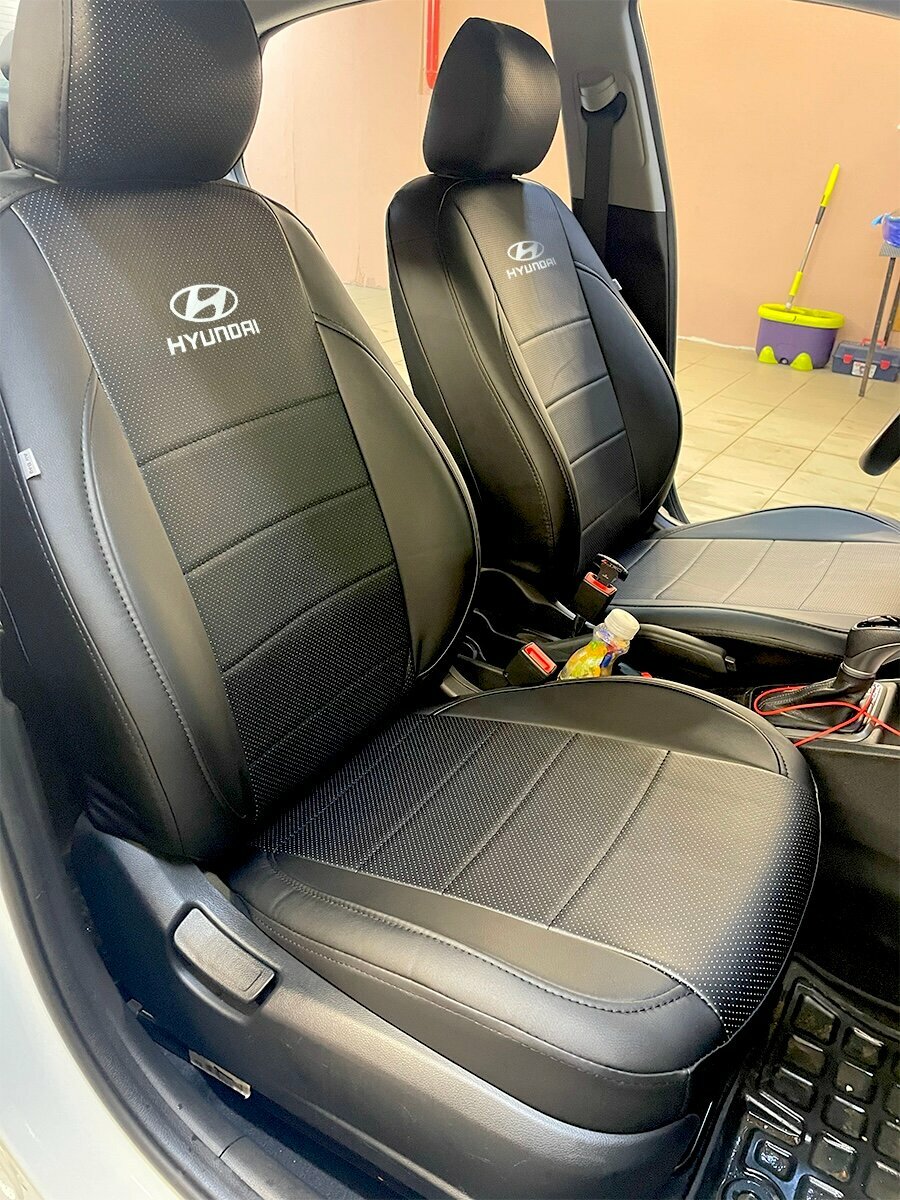 Комплект чехлов на сидения Хендай Солярис седан 2017-2022г. в.