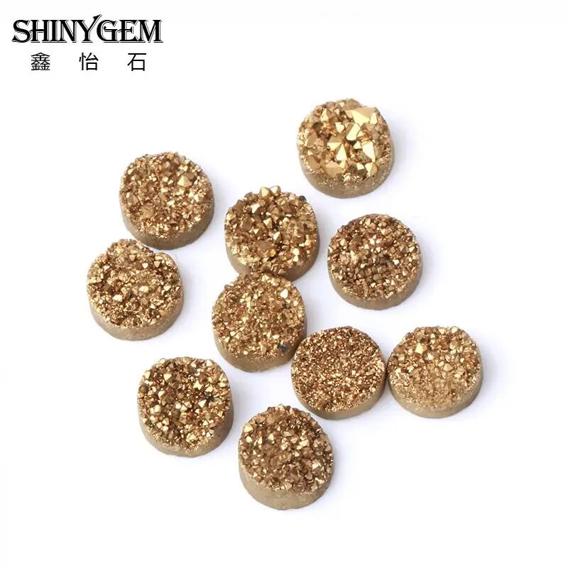 SHINYGEM Желтый кабошон друза 20 мм
