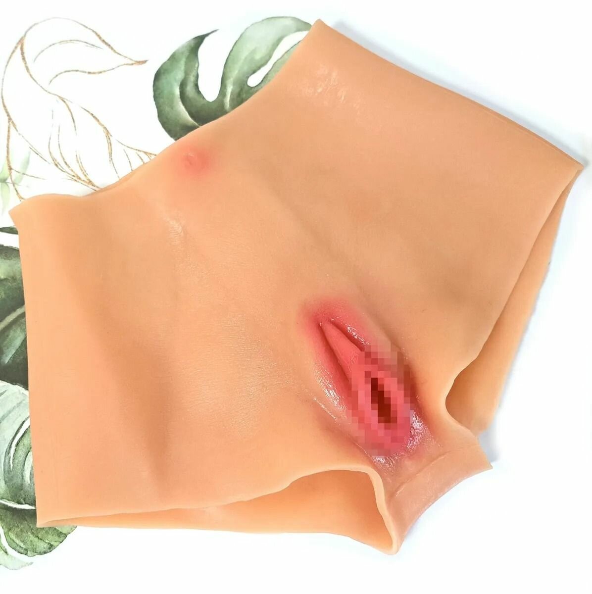 Вагина накладная "Трусики", для ролевых игр, силиконовая, светло-коричневая