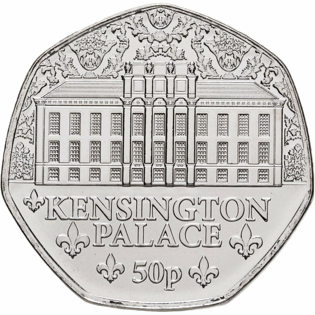Джерси 50 пенсов pence 2025 "Королевская резиденция - Кенсингтонский замок", Мельхиор медь-никель, в сохранности BUNC