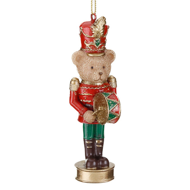 Елочная игрушка Мишка Гвардеец с барабаном 11 см, Goodwill, MC38403