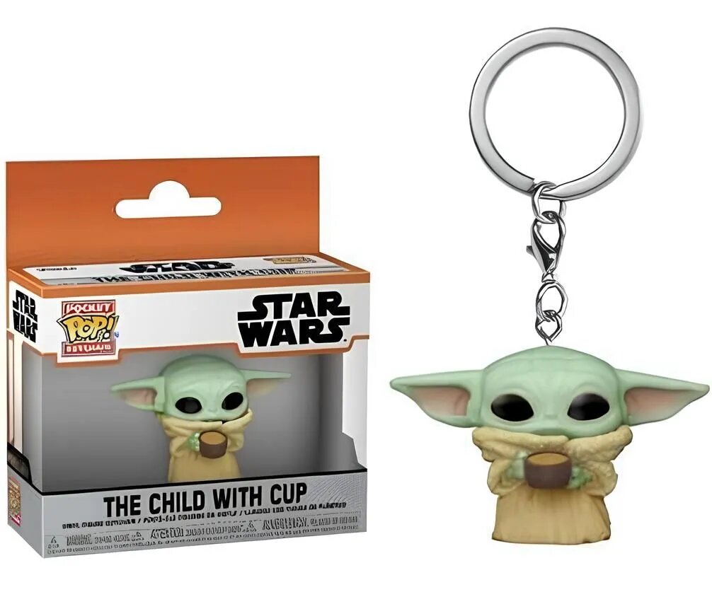 Брелок Звездные Войны малыш Йода с чашкой / Star Wars baby Yoda