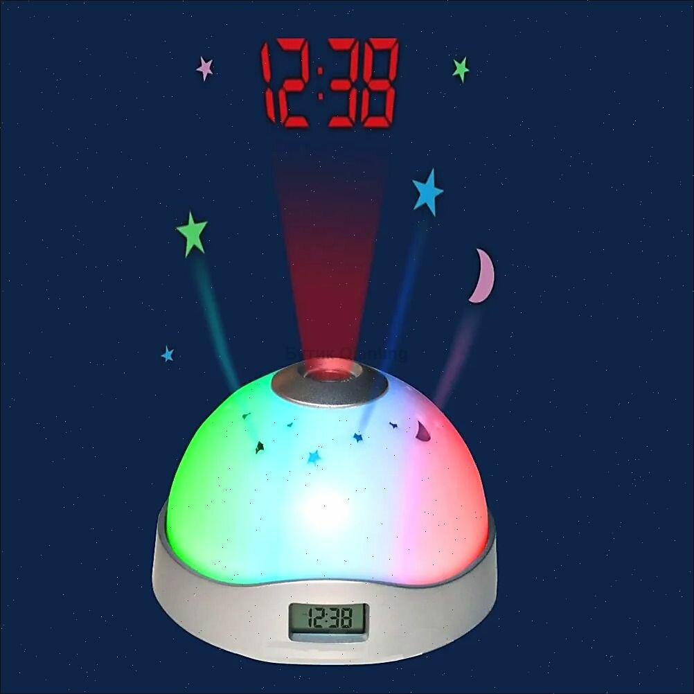 Часы-проектор - будильник с проекцией звездного неба и времени, ЖК-дисплей 5x10x10 см