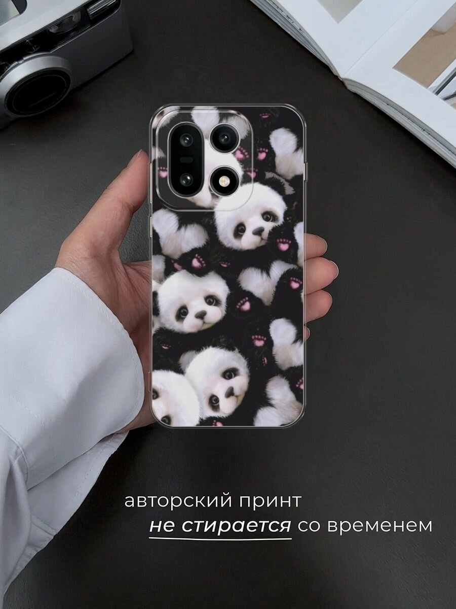 Силиконовый чехол на OnePlus 15 / Ван Плас 15 с принтом Море панд — фото 1